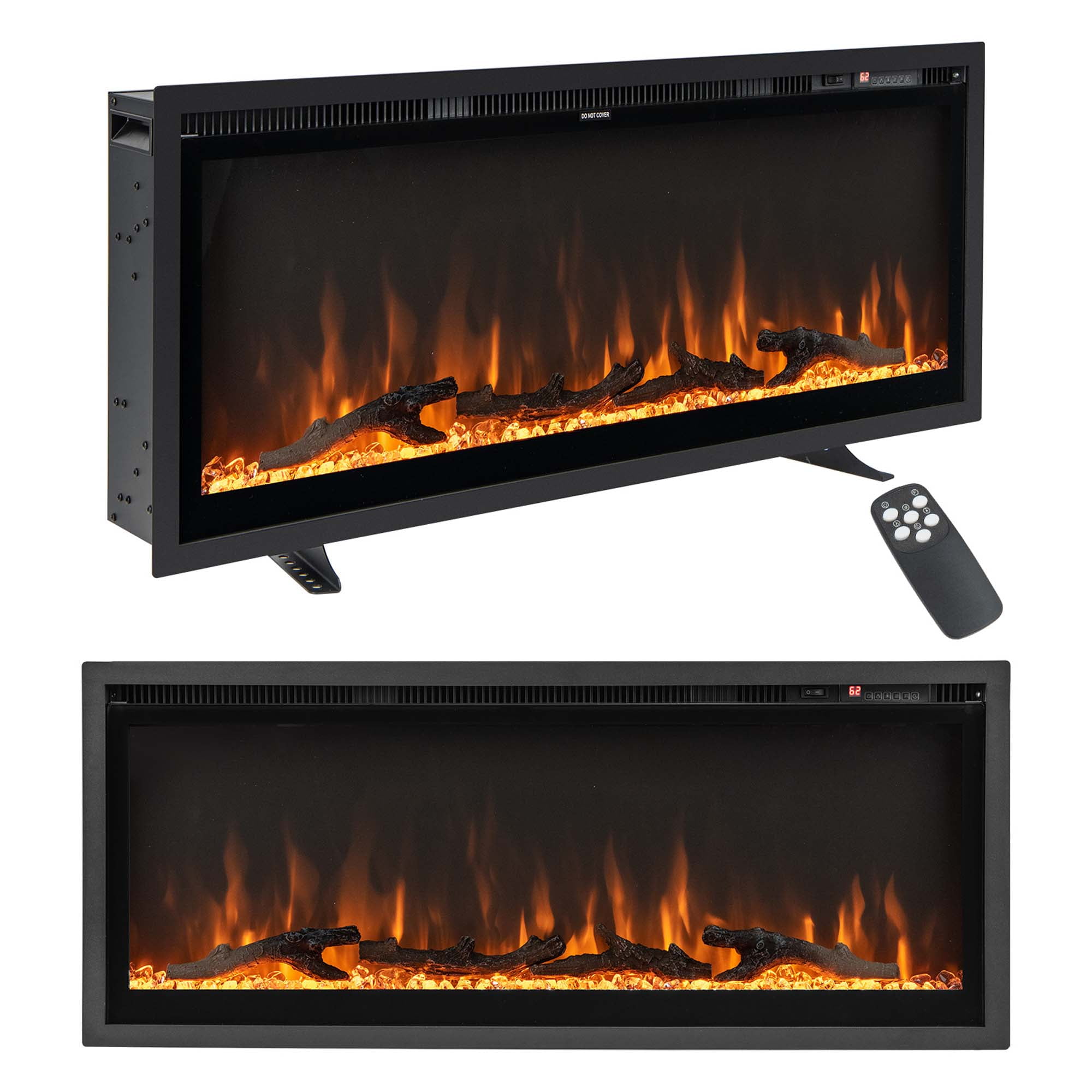 Click here for Costway 42 Electric Fireplace Recessed Wall Mounte... prices