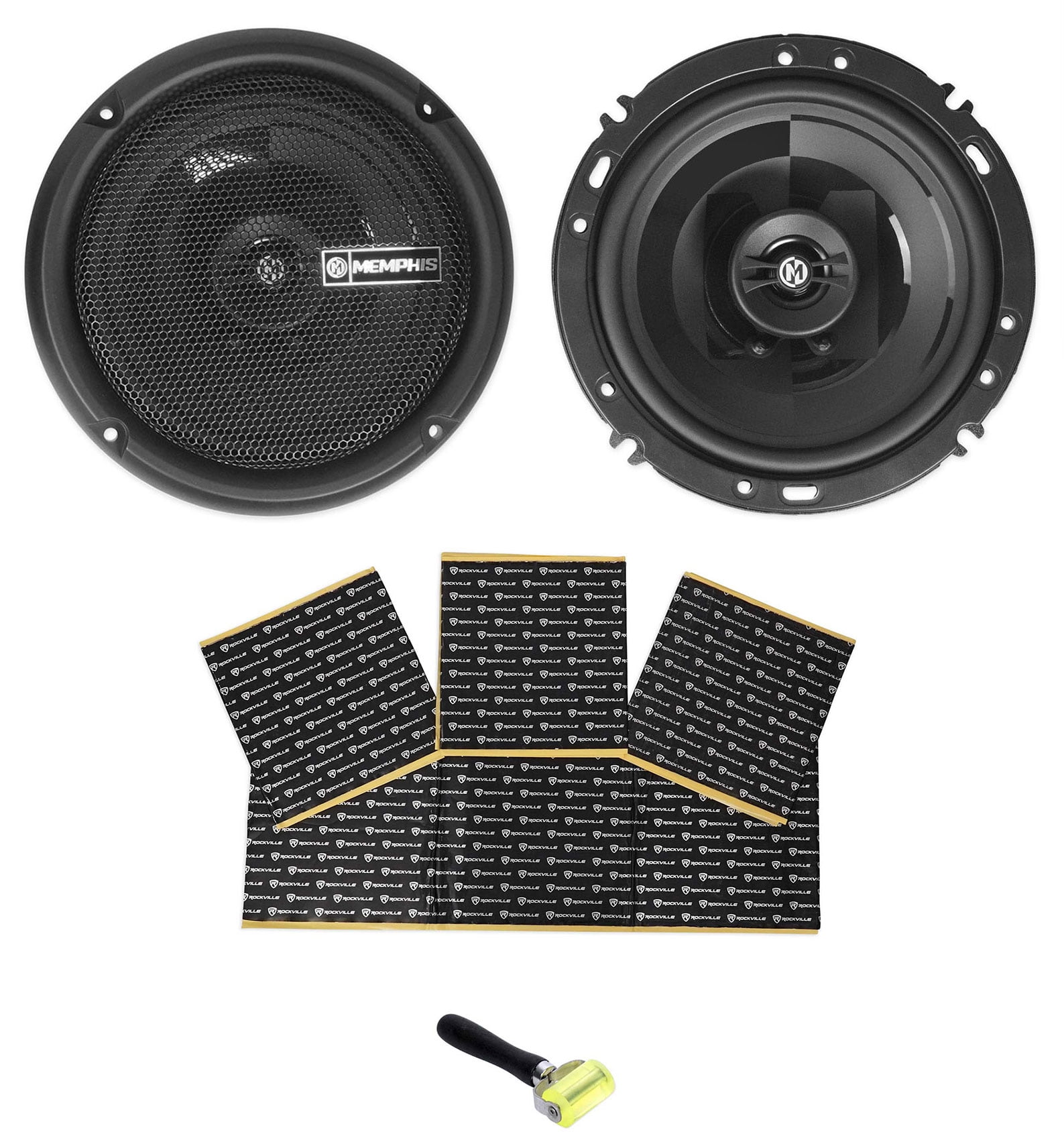 (2) Memphis Audio PRX602 6.5" 100 Watt Car Audio Speakers + RockMat ...
