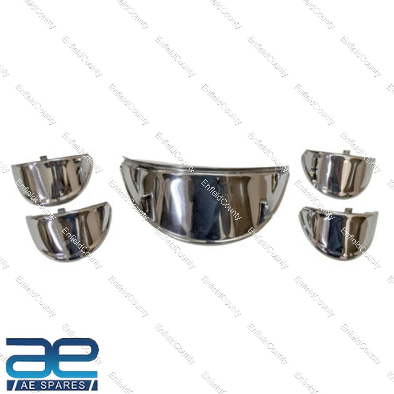 FOR ROYAL ENFIELD STAINLESS STEEL 7" HEADLIGHT & INDICATOR VISOR PEAK ...