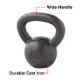 Weider 20lb Cast Iron Kettlebell, Wide Grip Handle for Fitness Workout ...