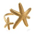 304 Stainless Steel Cuff Rings Starfish Shape Golden Inner Diameter ...