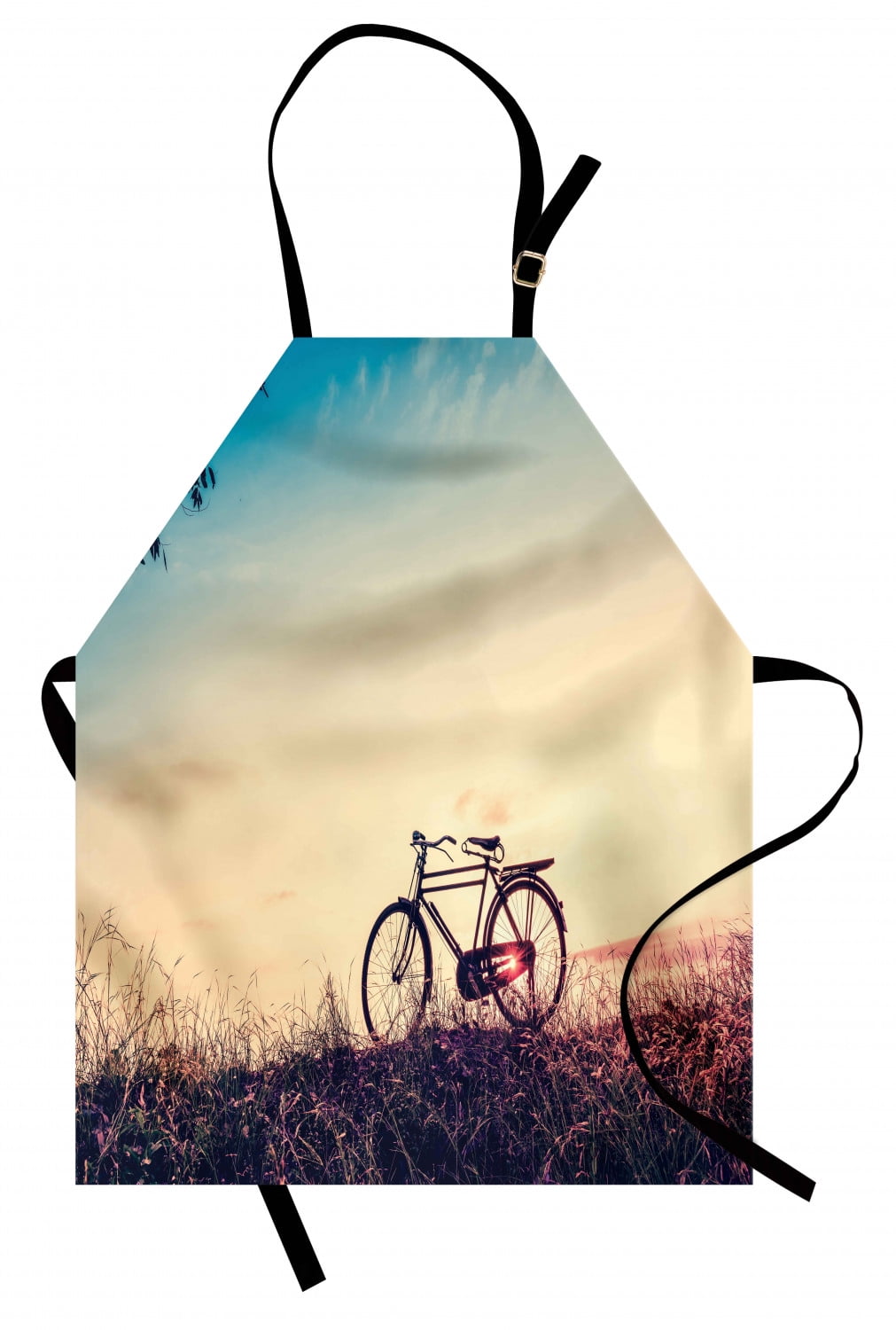 Vintage Bike Apron Retro Filter Sunset And Bicycle In Pastel Tones ...