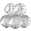 Lot of 5 - Silver Generic Bullion Coins .999 Fine, 1 oz Rounds ...