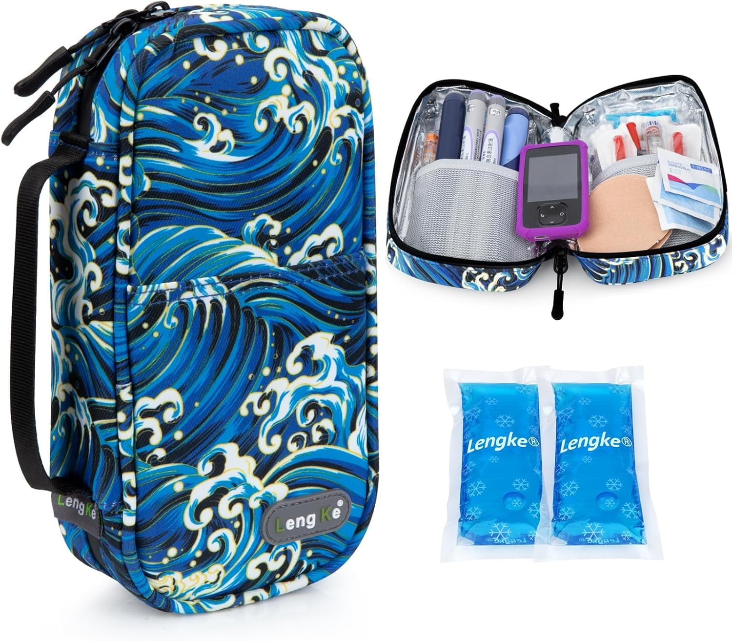 shiyou-Insulin Cooler Travel Case with 2 TSA Approved Travel Ice Packs ...