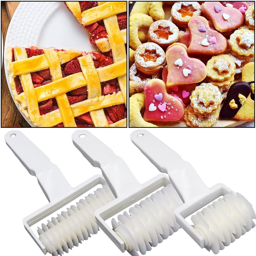 LINASHI Ribbon Cutter Wheel Roller Dough Gears Embosser Set Noodle ...