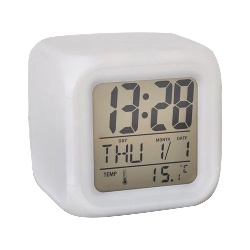 Colorful Color-changing Square Clock Student Children's Silent Greedy ...