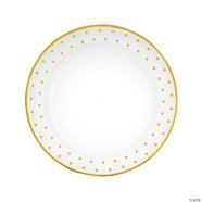 50 Pack Pink and Gold Plastic Plates, 9 Inch Scalloped Plates with Gold ...