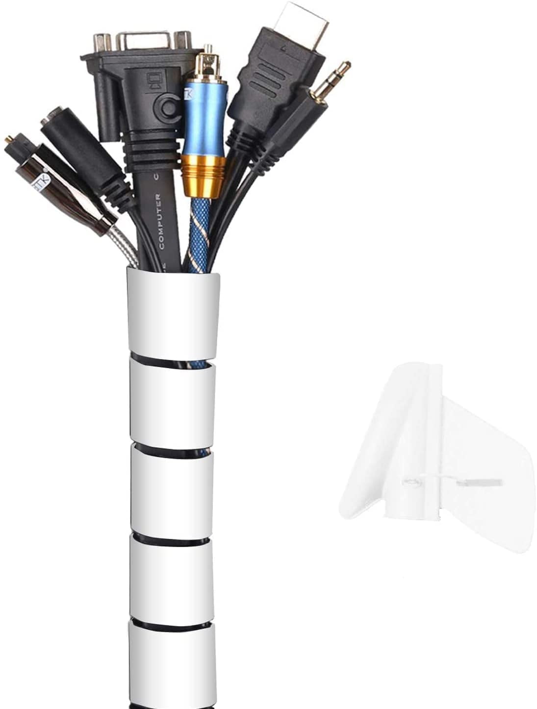 Cable Cover, 2M Flexible Electrical Cable Management Sheath For Storing ...