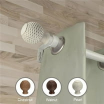 Central Design W100-76-28W1 1 in. Dia. Ozi Faux Wood Curtain Rod, Pearl ...