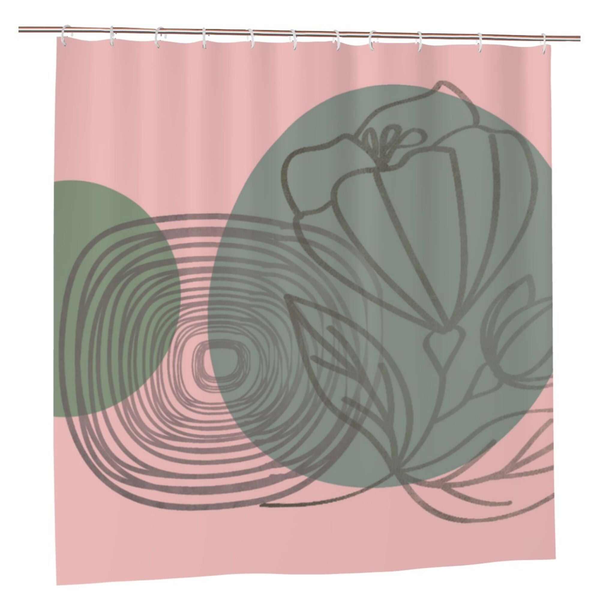 Yfyang Waterproof Bathroom Shower Curtain Bohemian Floral Pattern