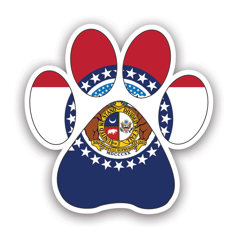 Missouri State Paw Print Shaped Sticker Decal - Self Adhesive Vinyl ...