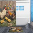 Bath Curtain & 60x72in Non-Slip Bath Mat Set 12-Grommet Shower Curtain ...