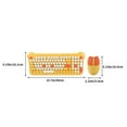 Wireless Keyboard And Mouse Combo Retro Round Keycaps Cute Full Size Typewriter Keyboard