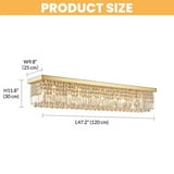 HOOMEDELIER L47'' Rectangular Chandelier, Modern Light Fixture with ...