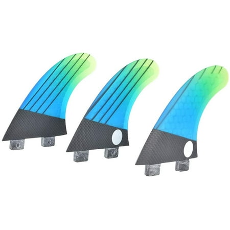 Surfboard Fins, 3PCS Detachable Surfboard Tail Fin Blue Green Gradient ...