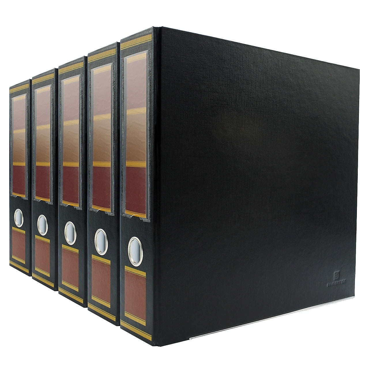 Bindertek 3 Ring 3 Inch Premium Binder 5 Pack Barrister Black 3EFPACK