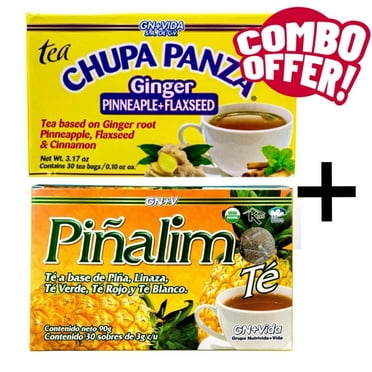 CHUPA Panza Tea with Ginger Root, Pineapple, Flaxseed & Cinnamon - 30 ...