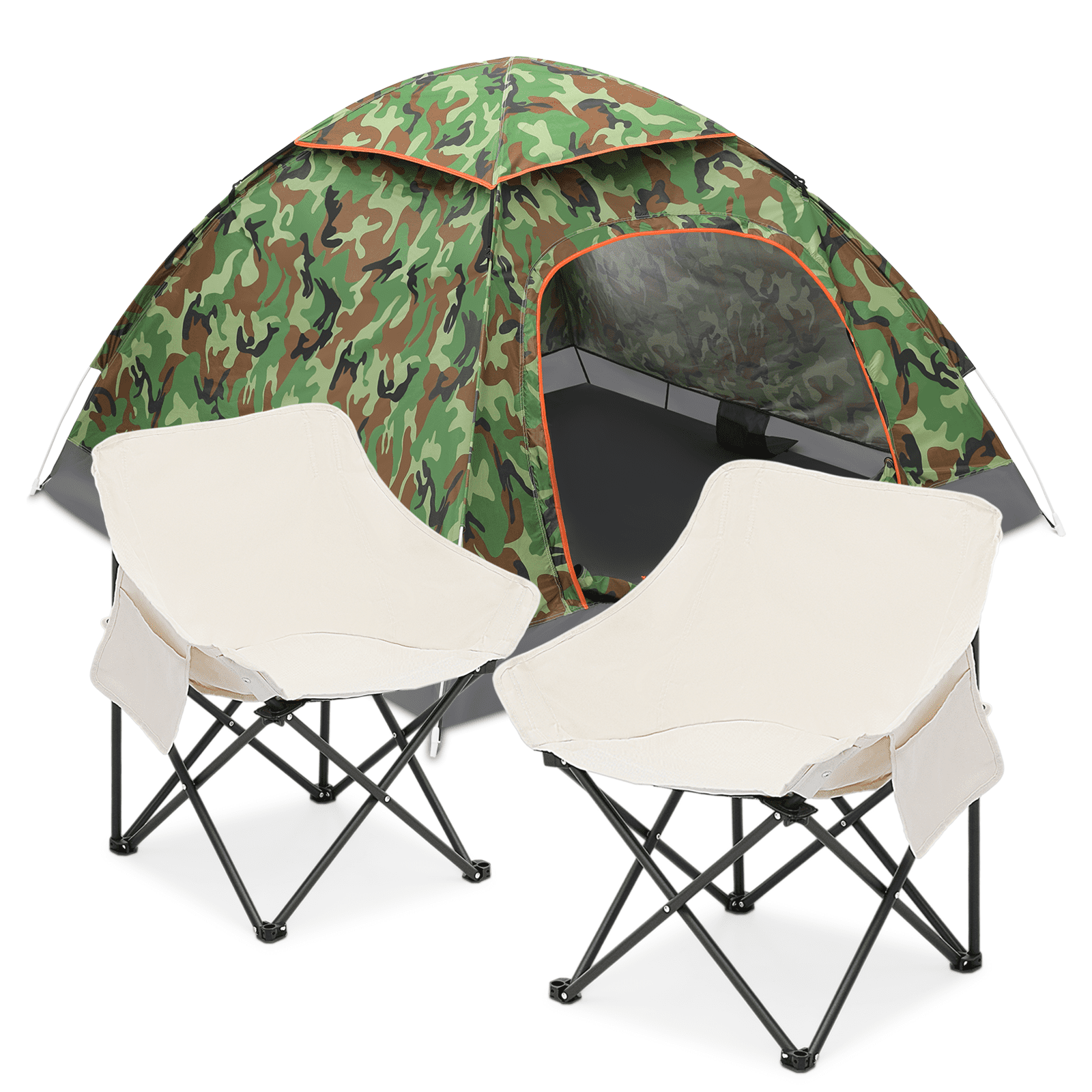MADOG Set of 3 Camping Tent + Chairs, 2 Person Dome Tent and 2 Folding ...