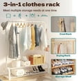 HioHa Clothes Rack, Double Rail Clothing Drying Rack with 2-Tier Shelf ...