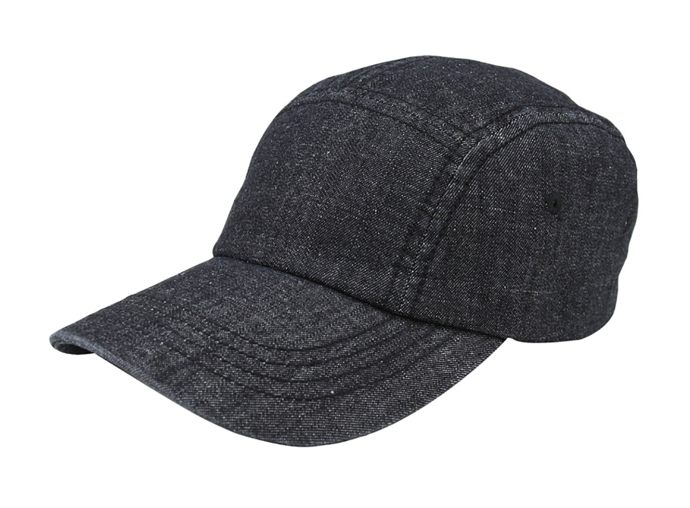 5 Panel Washed Denim Cap - Denim Black - Walmart.com