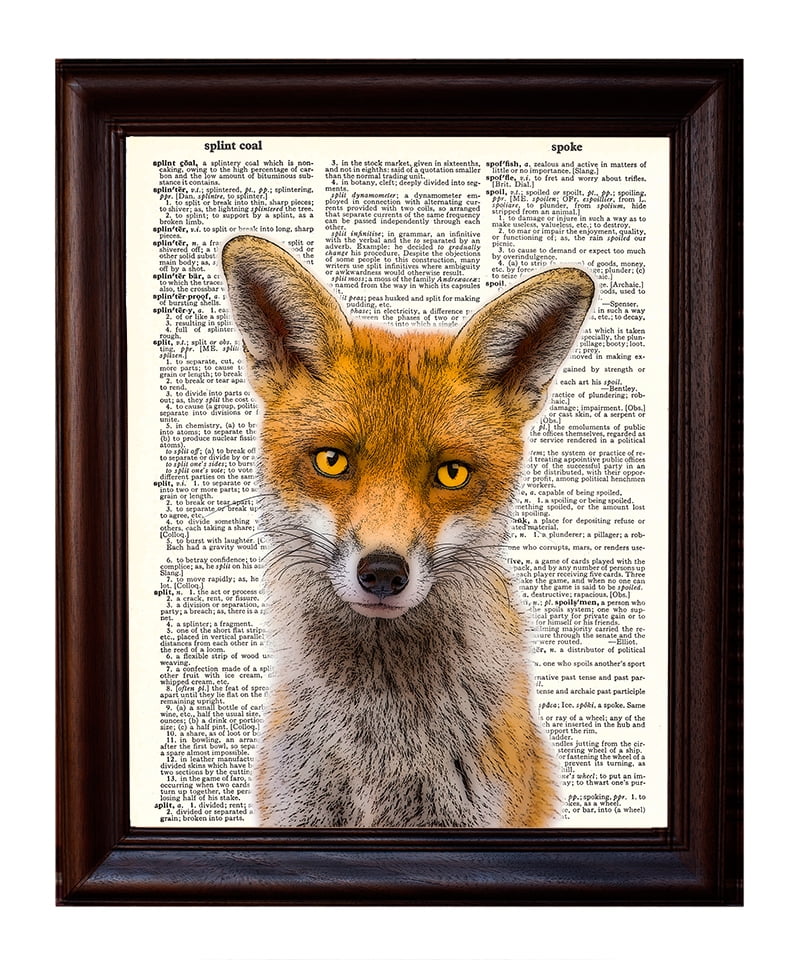 Red Fox - Dictionary Art Print Printed On Authentic Vintage Dictionary ...