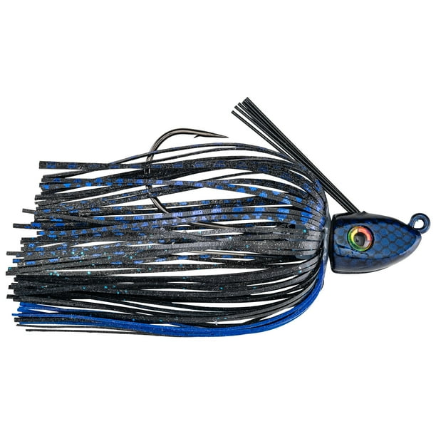 Strike King Tour Grade Swim Jig 3/8 oz Rage Menace Black Blue Swim Jig ...