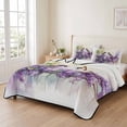 90x96in Quilt Bedding Set, Watercolor Sparrow Bird Lavender Lightweight ...