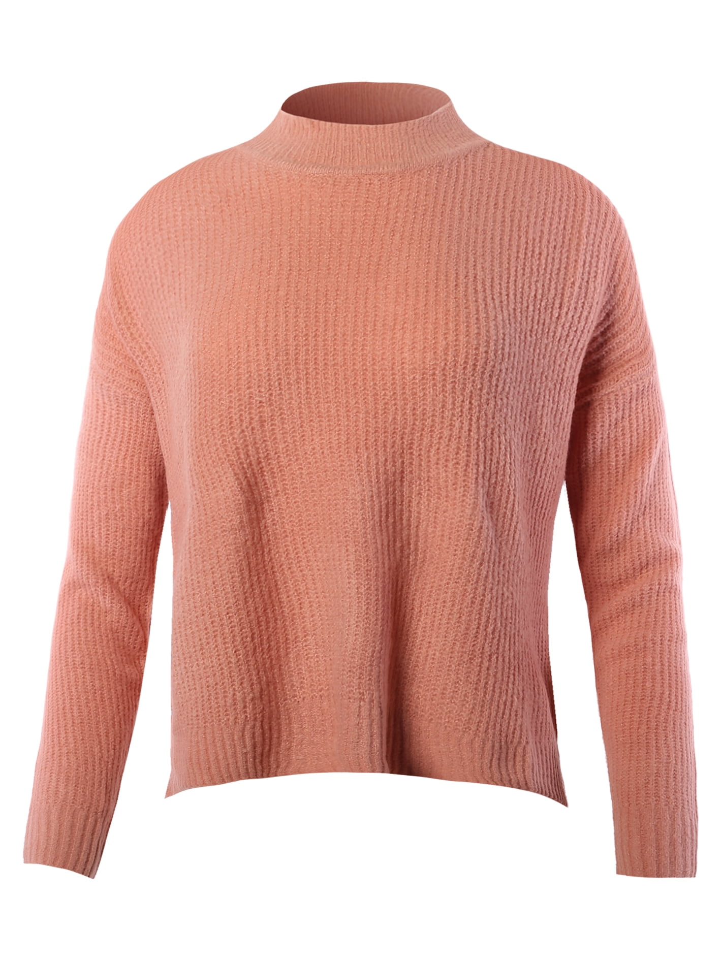 A2Y Women's Relaxed fit Mock Neck Mossy Fluffy Knit High Low Sweater ...