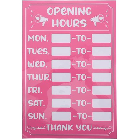 Open Signs Business Hours Sign Sticker Self- Adhesive Store Hours Vinyl ...