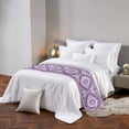 Bohemia Purple Turkish Pattern Bed Runner Cal King Size Retro Ethnic ...