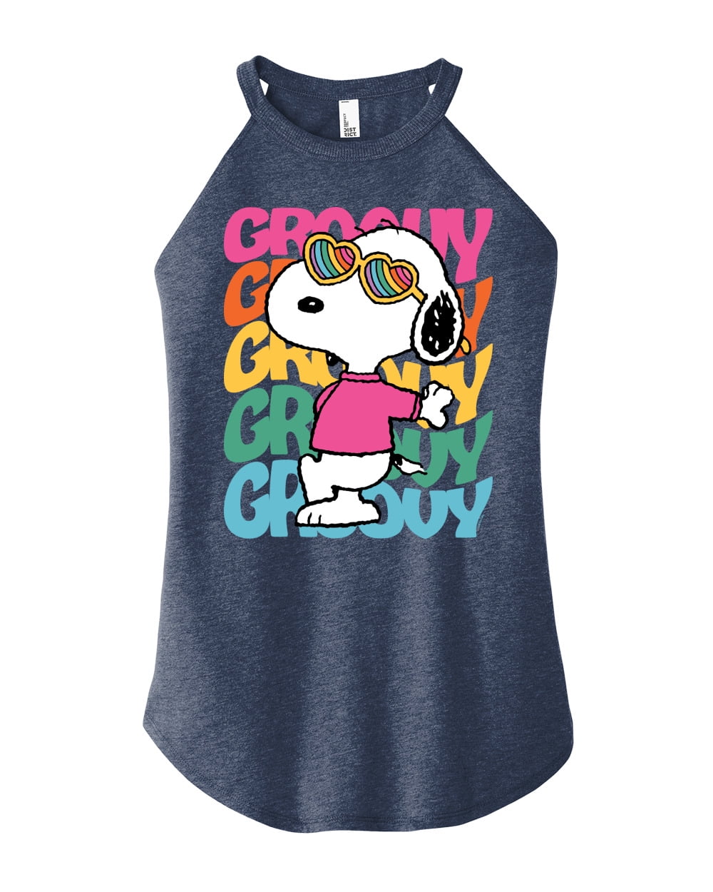 Peanuts - Groovy Stacked - Juniors High Neck Tank Top - Walmart.com
