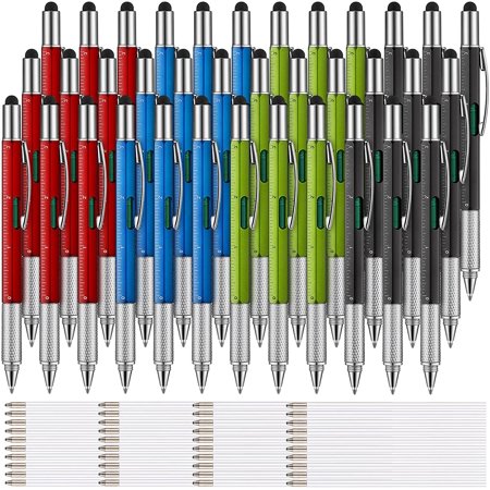36 Pieces 6 in 1 Multitool Pen with Ruler Tech Tool Pen Level Gauge ...
