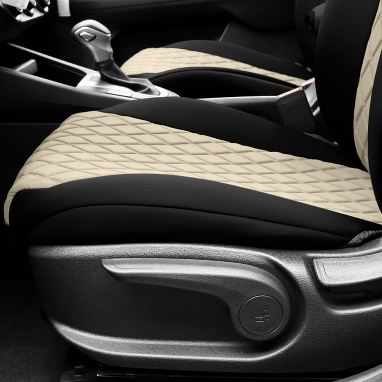 FH Group Custom Fit Neoprene Car Seat Cover for 2019 2024 Kia Forte Beige Front Set Seat Covers with Air Freshener