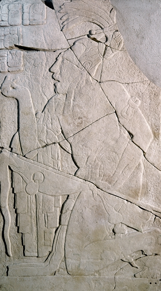 Mayan Scribe, 300-650 A.D. /Nmayan Scribe Kneeling To Write. In His ...