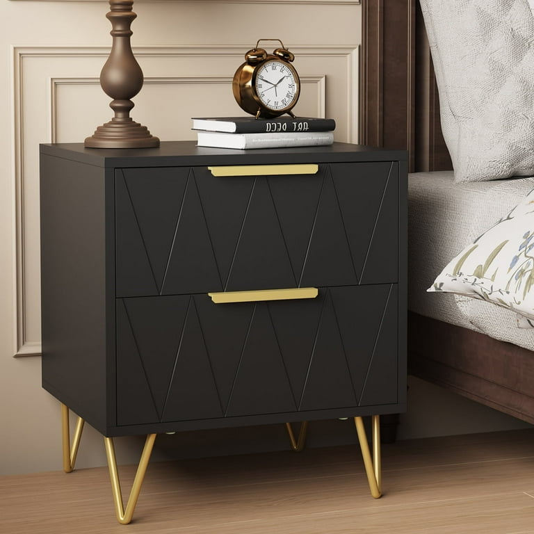Behost Black Nightstand for Bedroom Modern 2 Drawer Nightstand Bedside Table with Storage 2 Pack Shop Black Friday Deals for 2024 Walmart