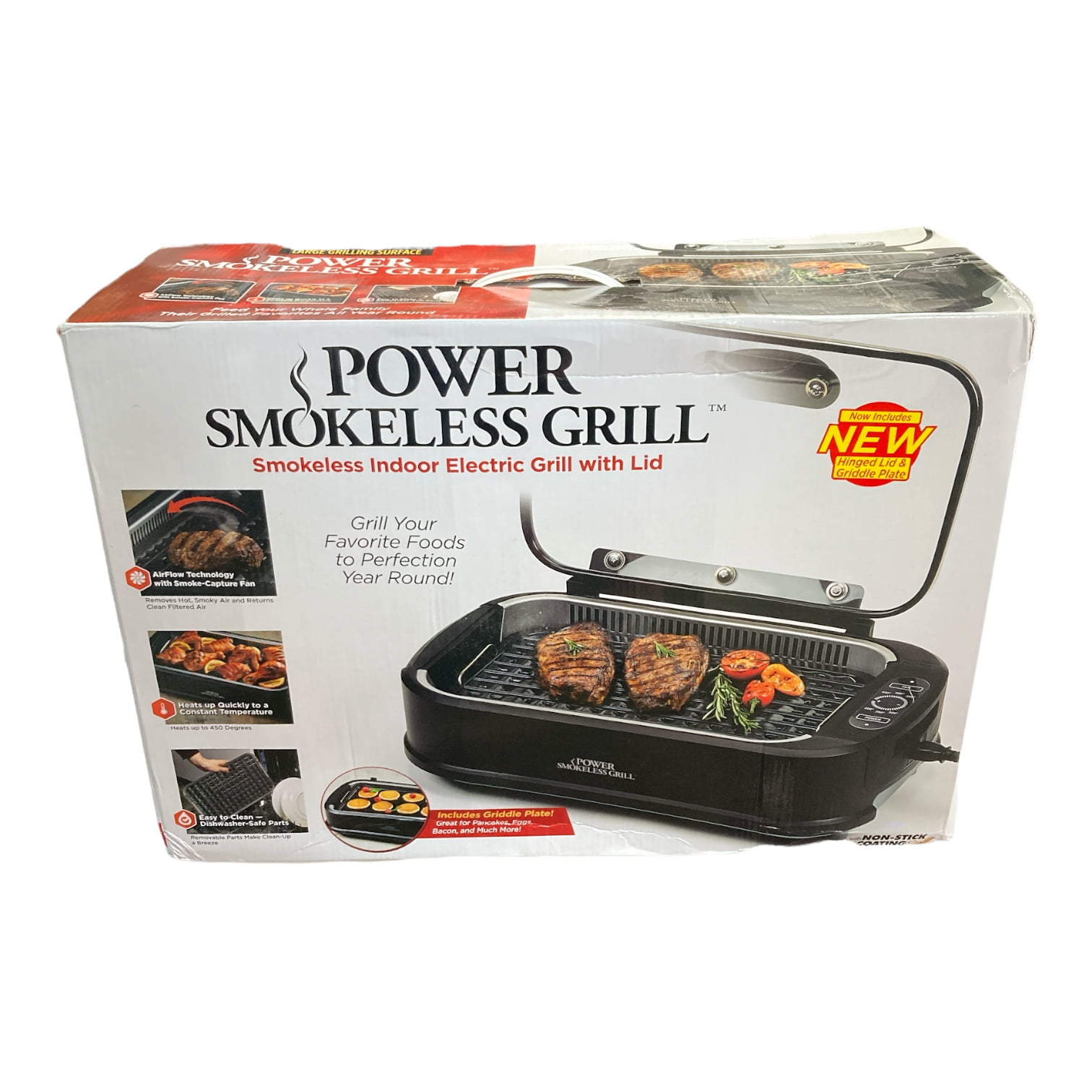 Grill Indoor PowerXL Smokeless Grill Pro With Tempered Glass Lid And ...