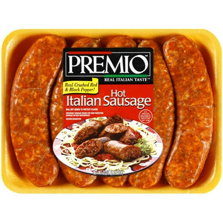 Premio Foods Inc. Hot with Real Crushed Red & Black Pepper Italian ...