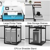 Natwind Two Person Desk with Storage Shelves, Double Desk with PC case ...