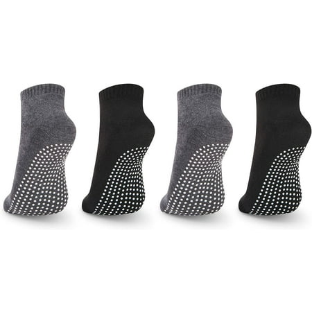 Anti Slip Socks Non Skid Cotton Socks,4 Pairs Unisex Grip Socks for ...
