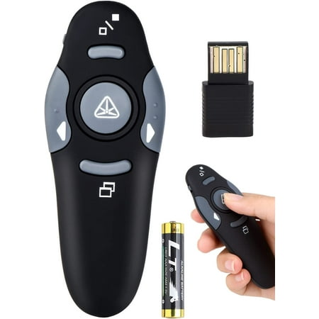 Wireless Presenter, High Power Presentation Clicker Remote Contro, RF 2 ...