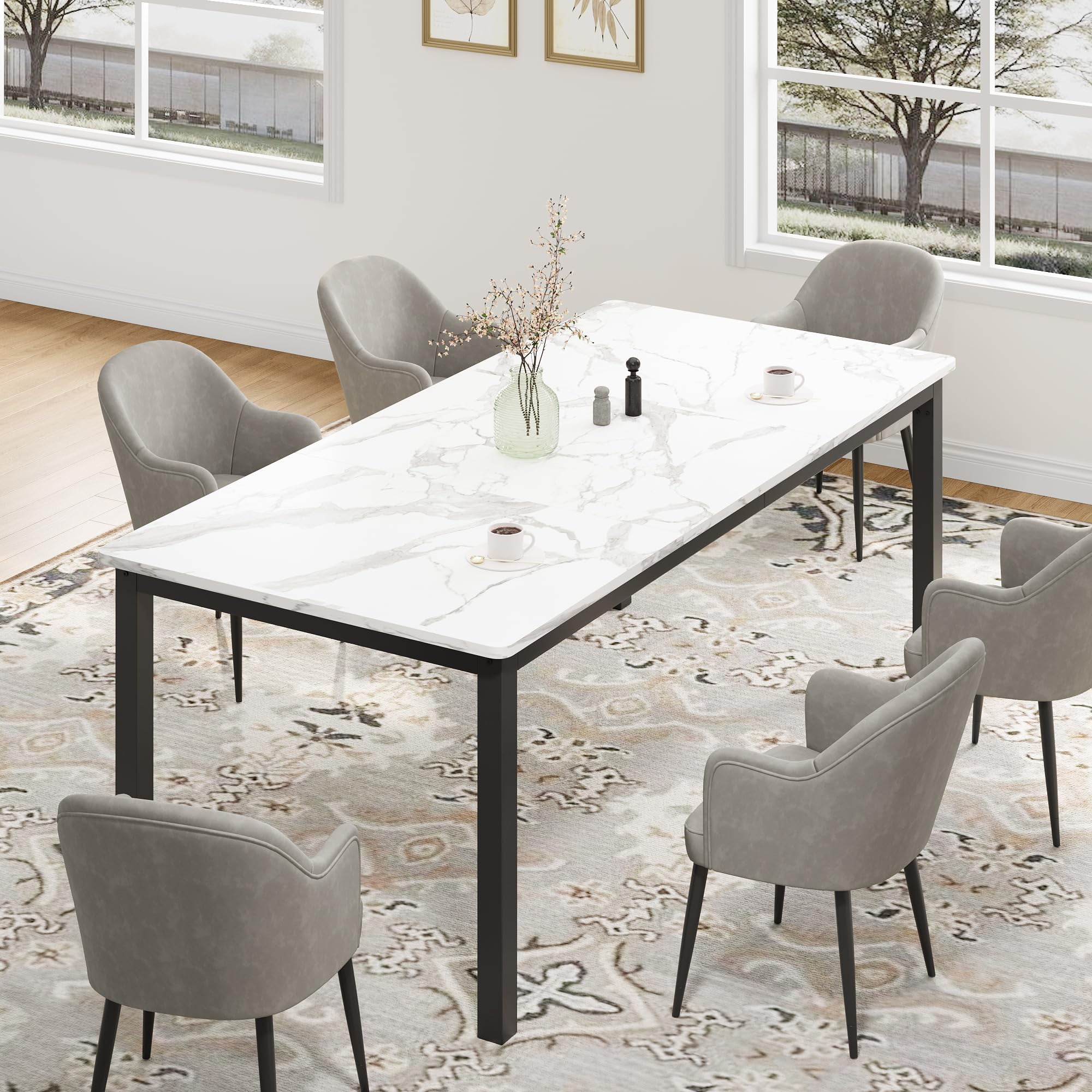 Click here for Yiwanda Yiwa Dining Table For 6-8 Person Farmhouse... prices