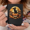 Black Cat On Pumpkin Scary Halloween Black Cat Costume Coffee Mugs ...