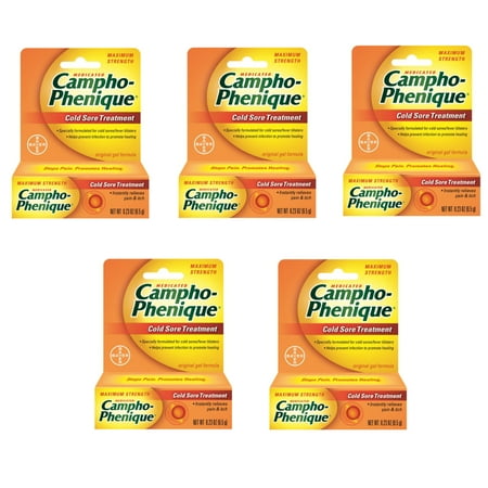 5 Pack Campho-Phenique Maximum Strength Cold Sore Treatment Gel - 0.23 ...