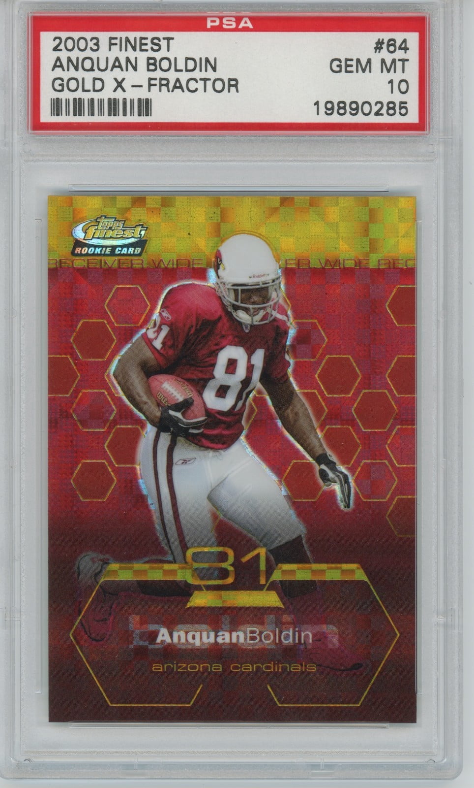 2003 Topps Finest Anquan Boldin #64 Gold X-Fractor Short Print Parallel ...