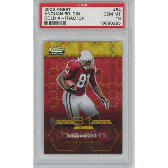 2003 Topps Finest Anquan Boldin #64 Gold X-Fractor Short Print Parallel ...