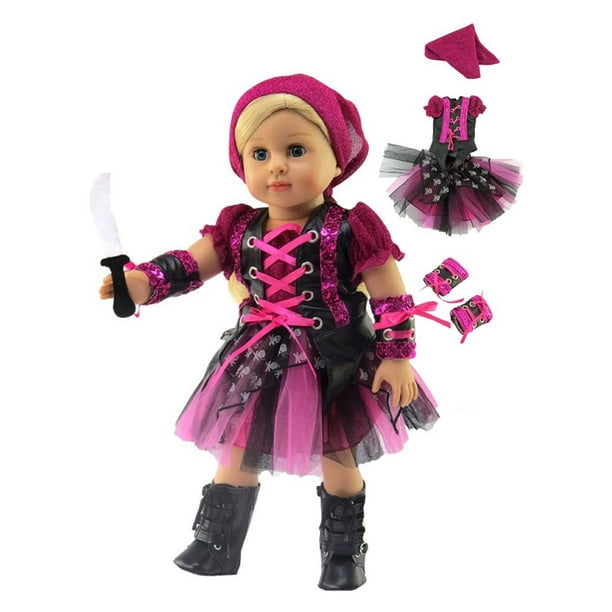 Punk Rock Pirate Girl Costume For 18 Inch Doll - Walmart.com