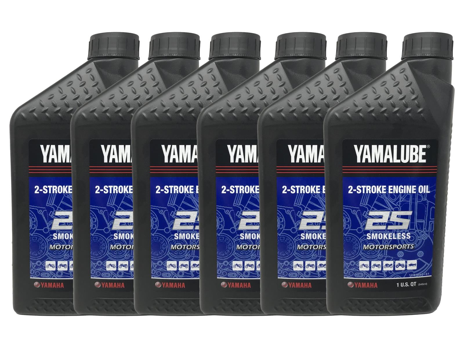 Yamaha Genuine OEM All-Purpose 2-Stroke Engine Oil LUB-2STRK-S1-12 - 6 ...