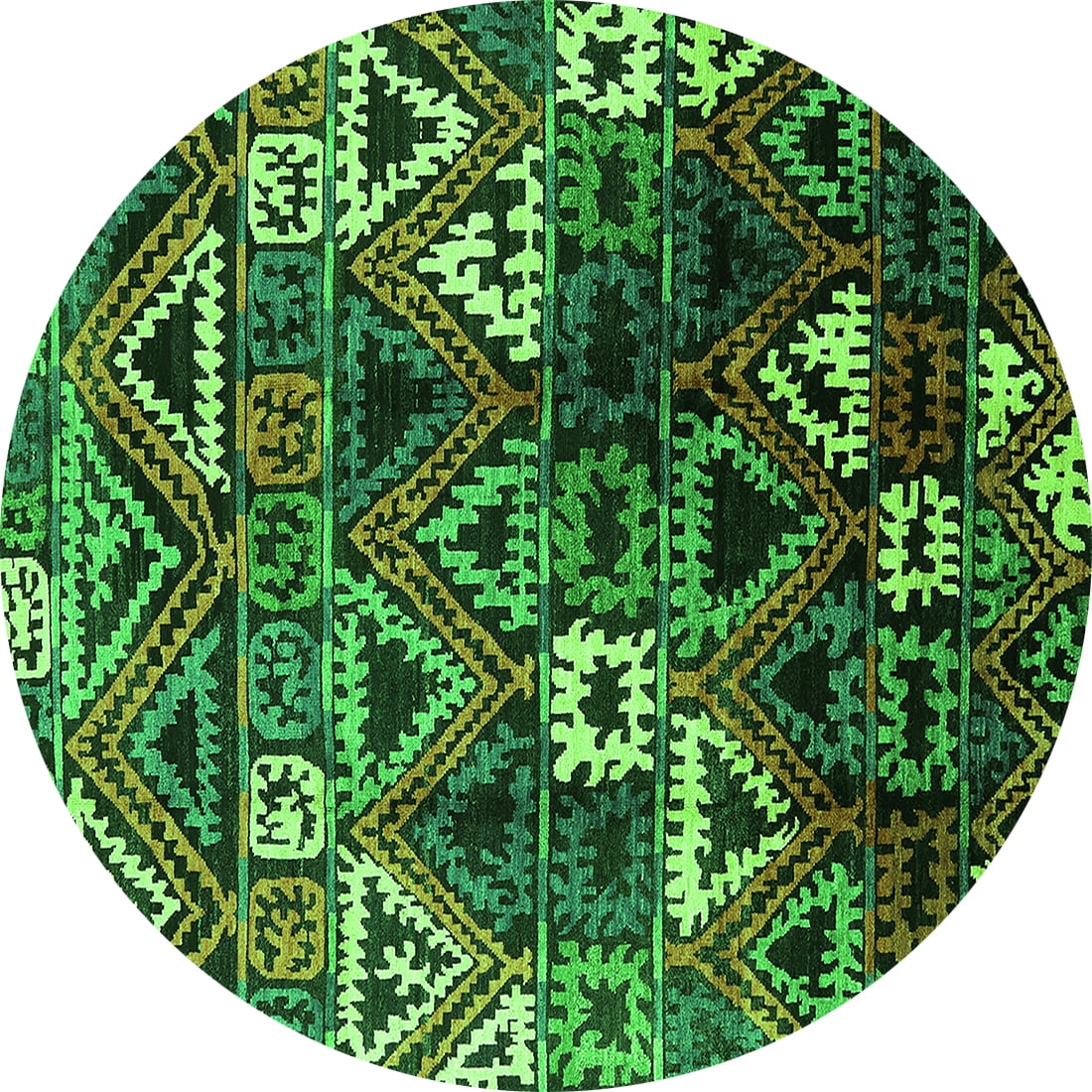 Ahgly Company Indoor Round Solid Green Modern Area Rugs, 8' Round ...