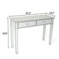 GZXS Mirrored Console Table, Silver Vanity Table with 2 Drawers, Mirrored Computer Desk Accent ...
