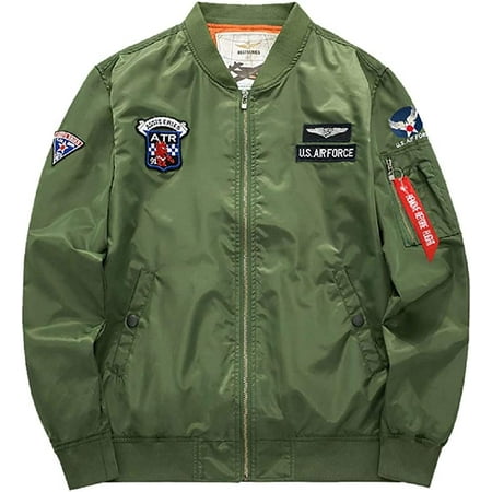 Big Pocket Jacket Men Slim fit NASA Letter Printing National Flag ...